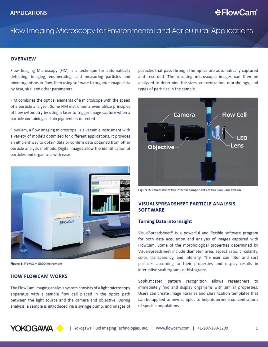 FlowCam for Environmental and Agricultural Applications