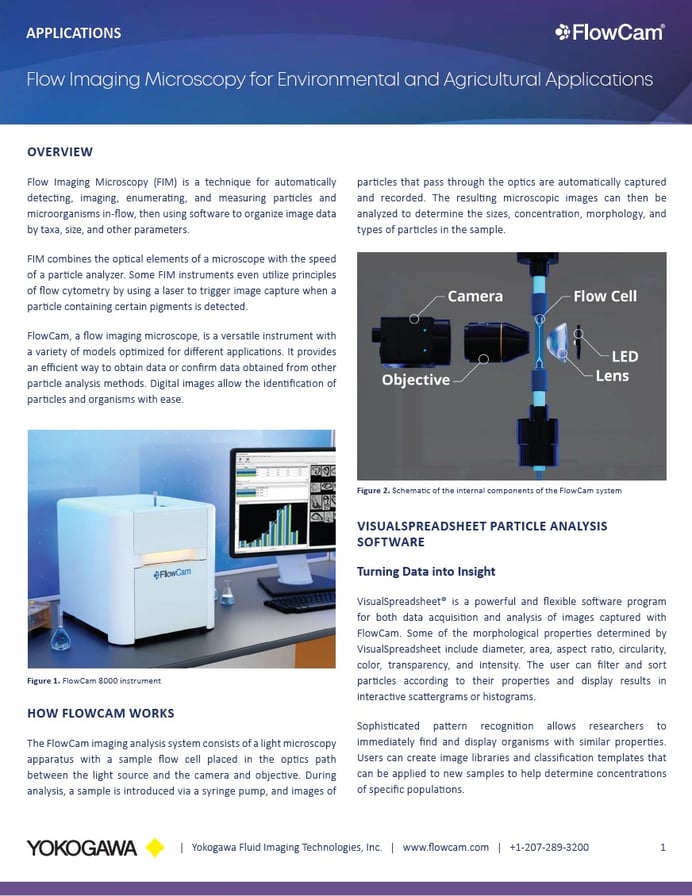 FlowCam for Environmental and Agricultural Applications