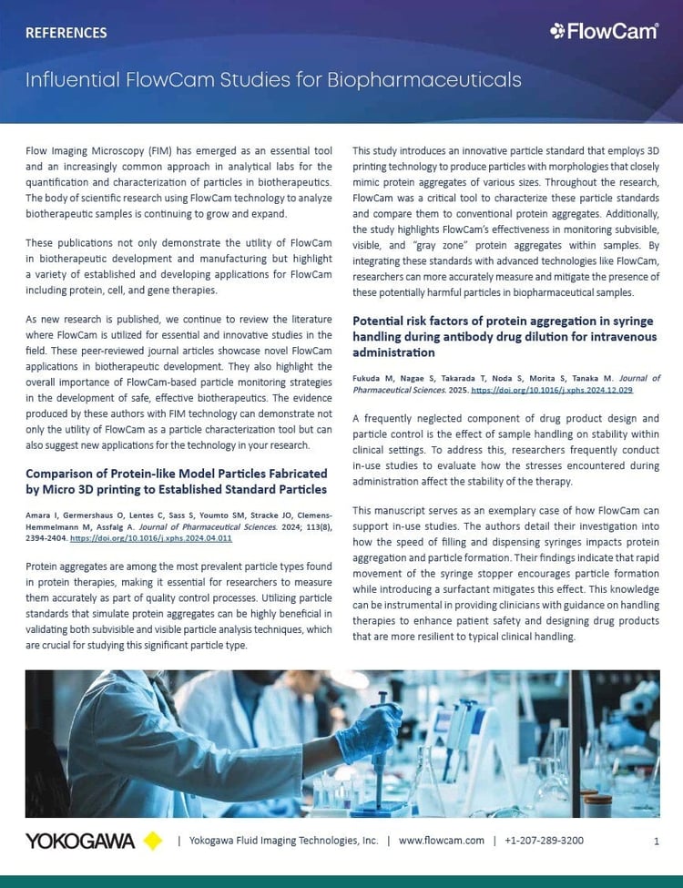 Key FlowCam Highlights from 6 Biopharma Studies